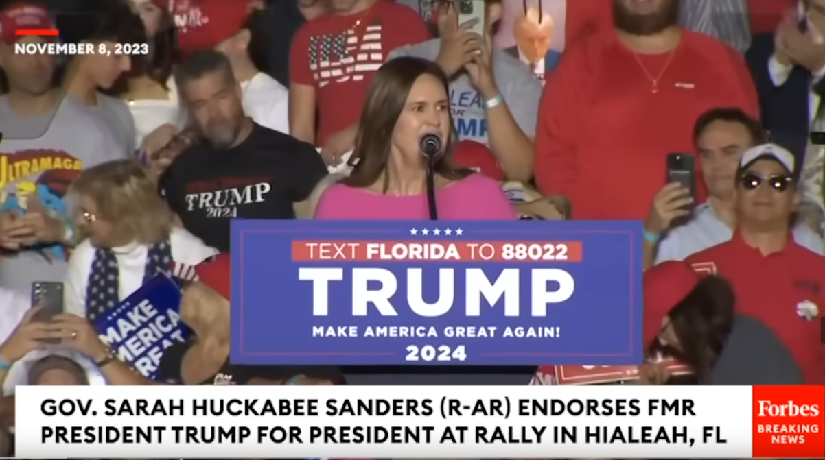 Sarah Huckabee Sanders Endorses Trump For President – Vietnamese ...