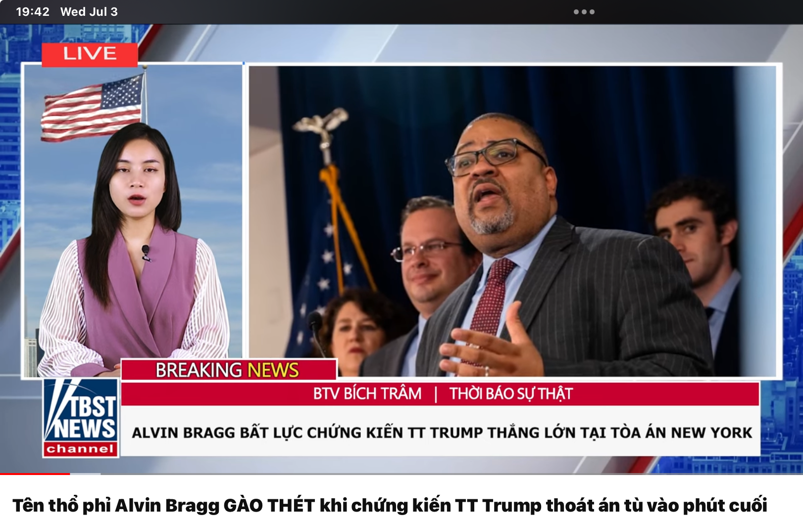 Watch “Tên thổ phỉ Alvin Bragg gào thét khi chứng kiến TT Trump thoát ...