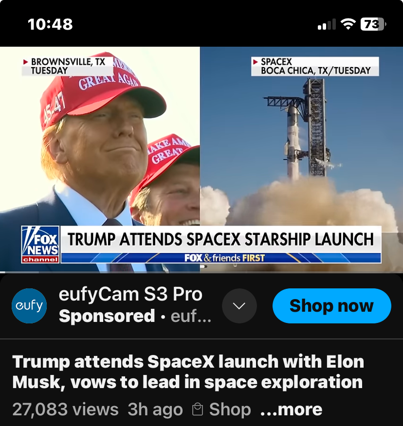 Watch “Trump attends SpaceX launch with Elon Musk, vows to lead in ...