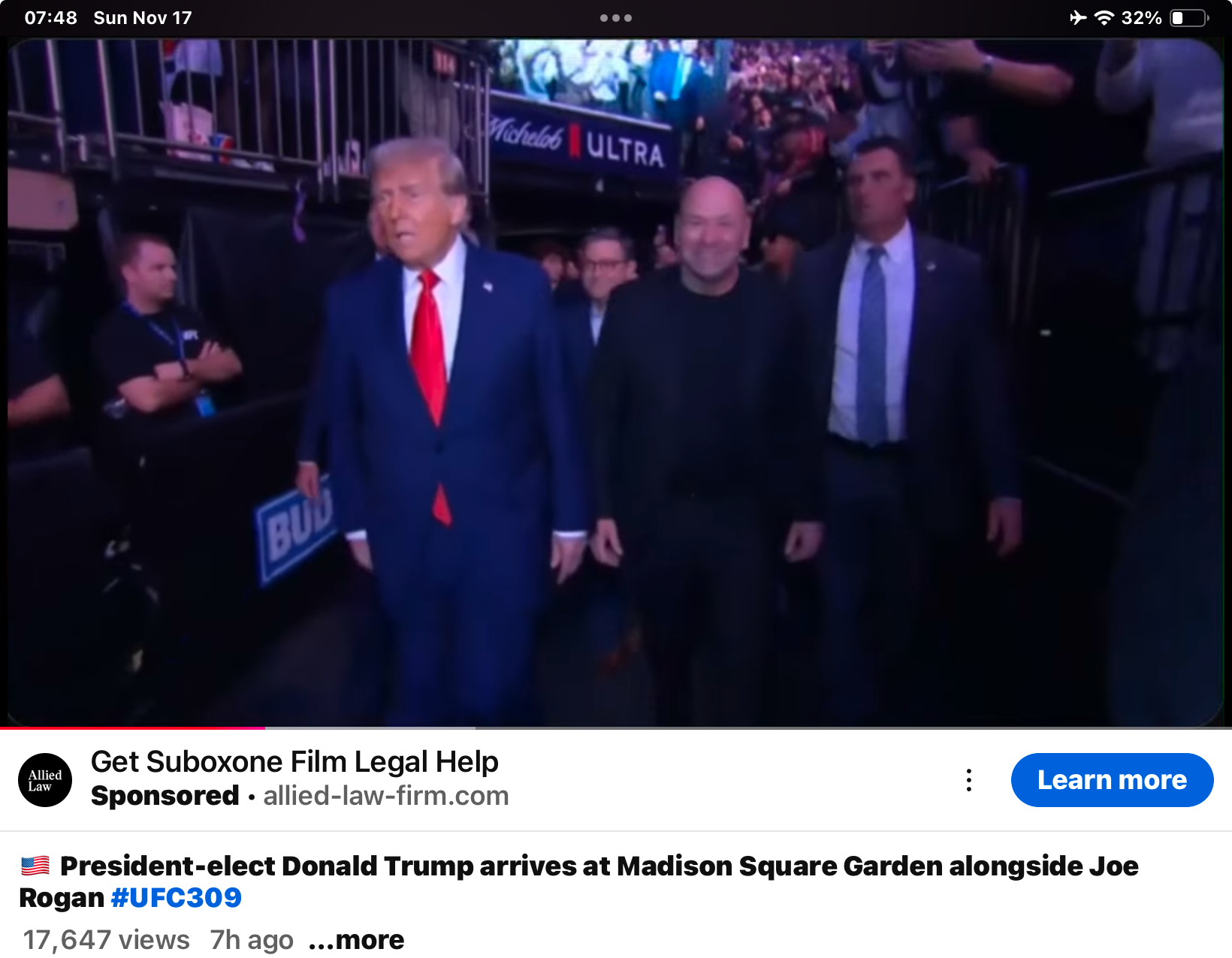 Watch “President-elect Donald Trump arrives at Madison Square Garden ...