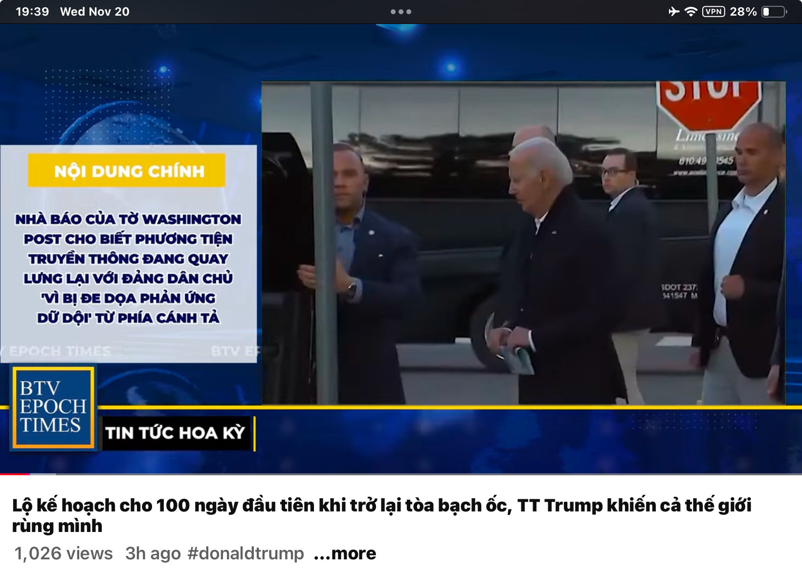 Watch “Lộ kế hoạch cho 100 ngày đầu tiên khi trở lại tòa bạch ốc của TT ...