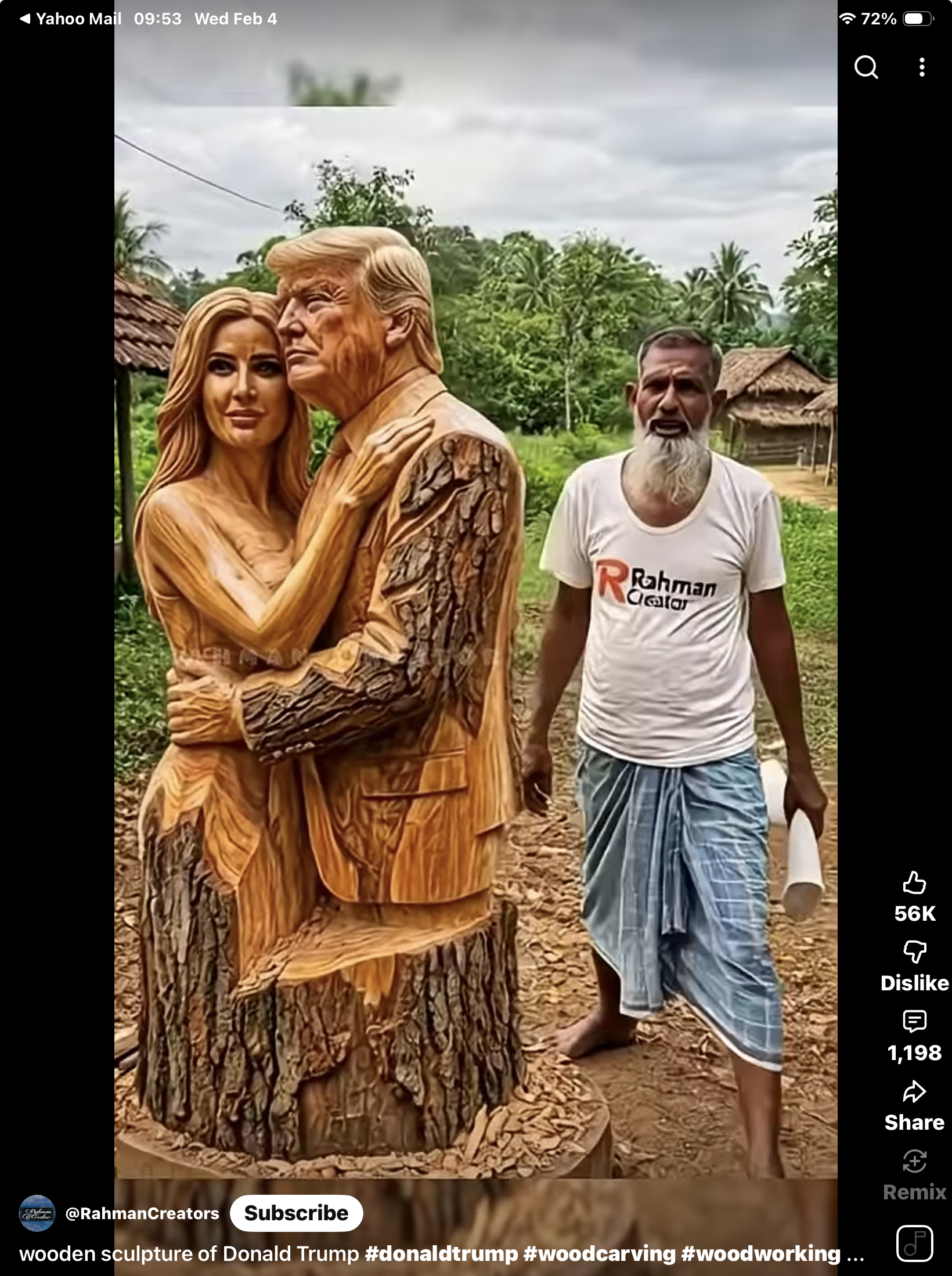 Wooden sculpture of Donald Trump #donaldtrump #woodcarving #woodworking ...