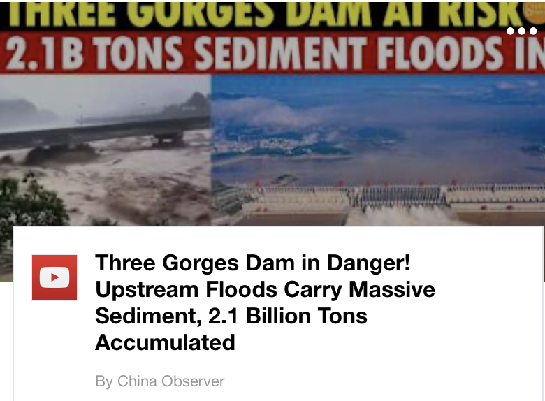 Three Gorges Dam in Danger! Upstream Floods Carry Massive Sediment, 2.1 ...